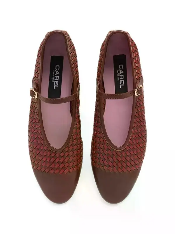 CAREL Tracy Woven Leather Ballet Flats