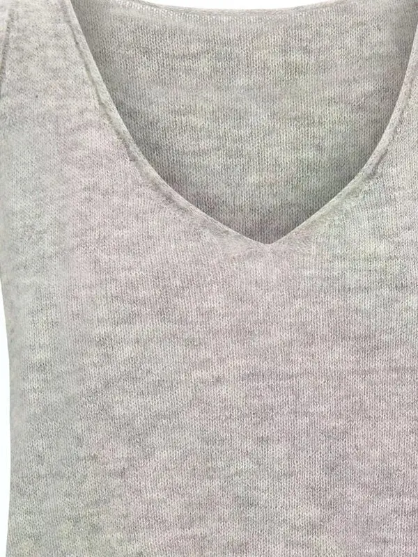 MAURIZIO MYKONOS Ribbed-hem V-neck Top
