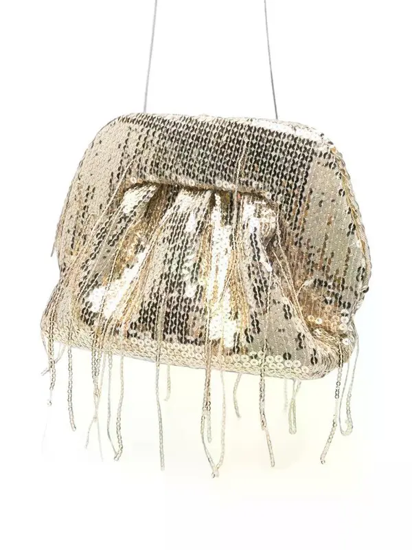 THEMOIRE Small Bios Sequin-embellished Fringed Clutch Bag