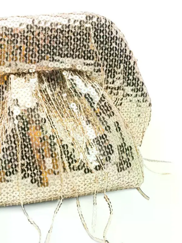 THEMOIRE Small Bios Sequin-embellished Fringed Clutch Bag