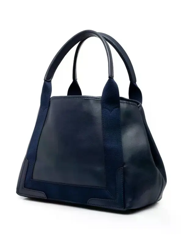 Balenciaga 2016 Calfskin Perforated Navy Cabas Tote S Handbag
