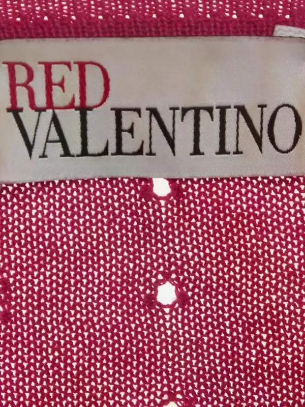 Red Valentino Ruffle-trim Pointelle-knit Sweater