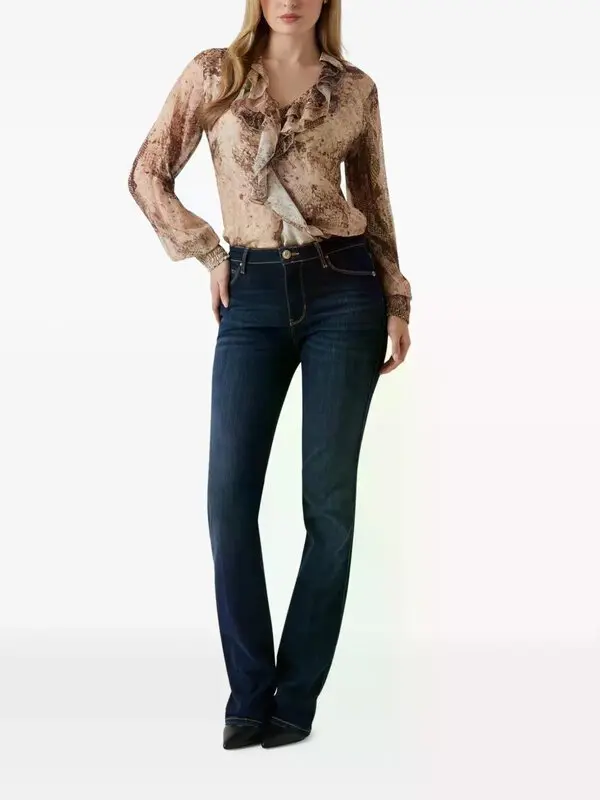 Guess Ruffled Snake-print Shirt