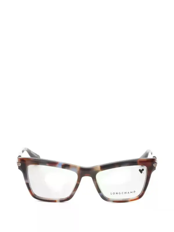 Longchamp Tortoiseshell-effect Rectangle-frame Glasses - Brown