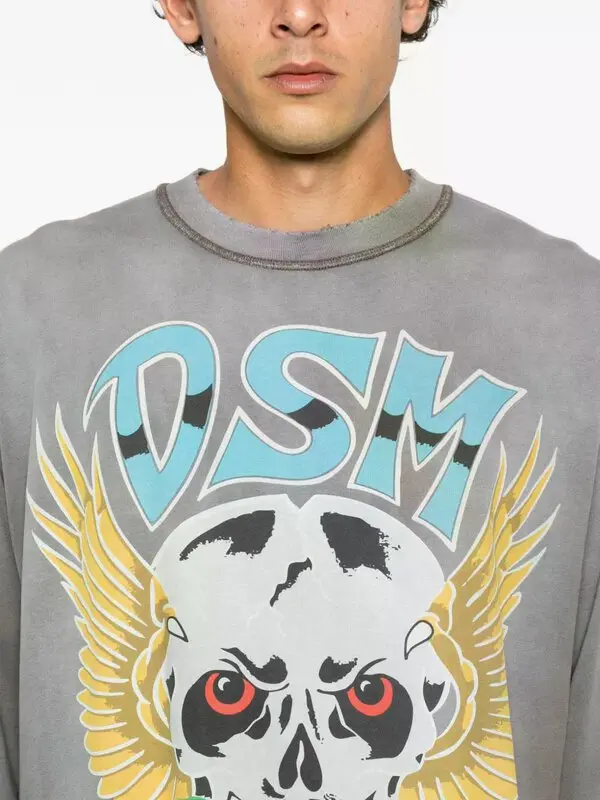 DIET STARTS MONDAY Skull-print Long-sleeve T-shirt