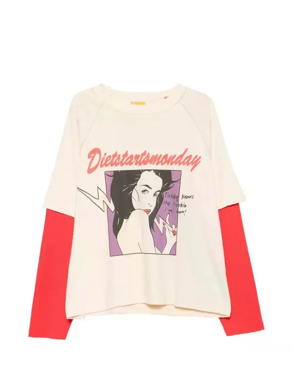 DIET STARTS MONDAY Graphic-print Layered T-shirt