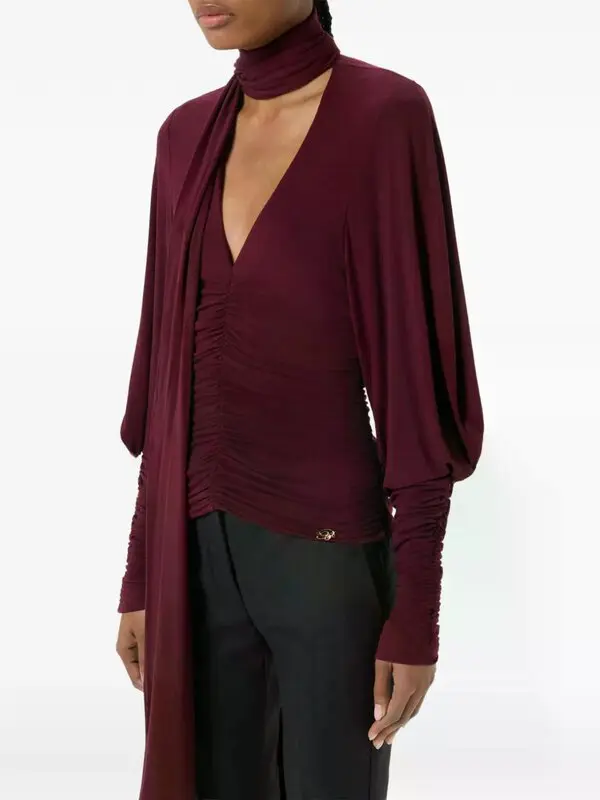 Blumarine Gathered Stole-detail Blouse