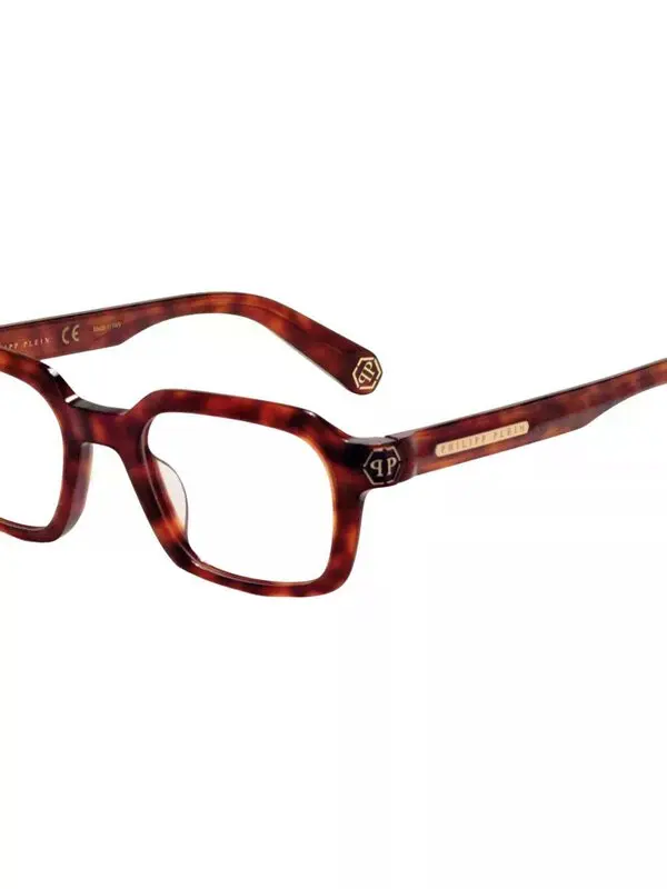 Philipp Plein Tortoiseshell-effect Geometric-frame Glasses