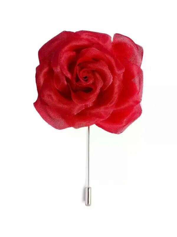 Khaite Frankie Floral Brooch - Red