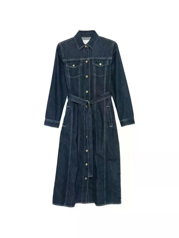 Gant Belted Denim Midi Dress - Blue
