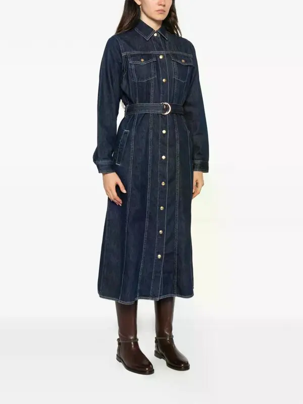 Gant Belted Denim Midi Dress