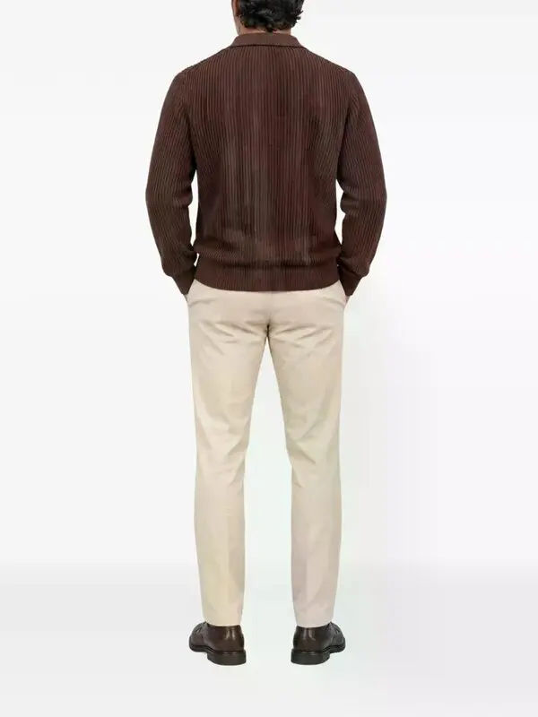 FRANZESE COLLECTION Steve Mcqueen Ribbed-knit V-neck Sweater - Brown