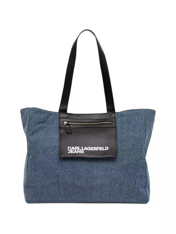 Karl Lagerfeld Logo-print Denim Tote Bag - Blue