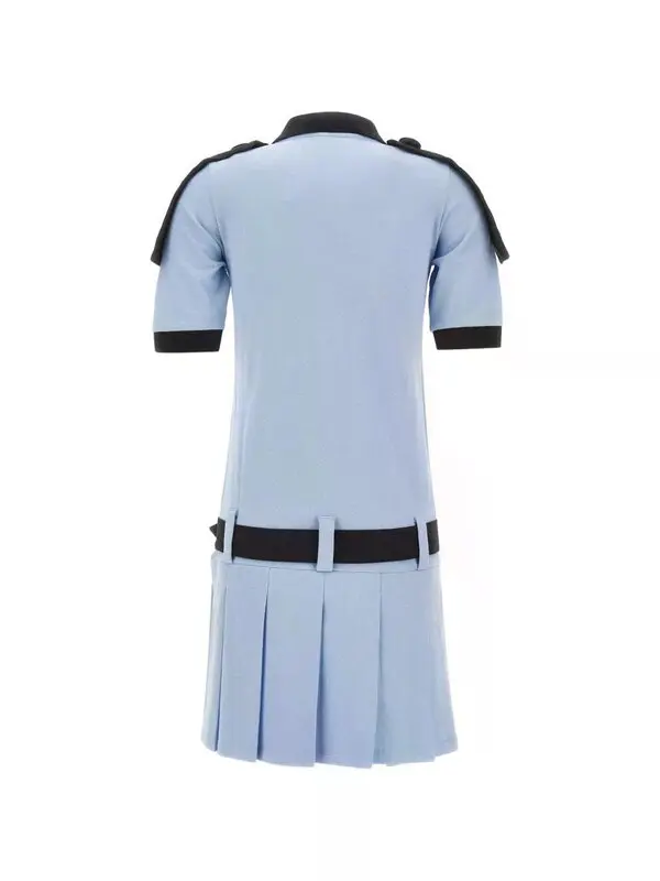 Vaquera Crest Pleated Belted Mini Dress
