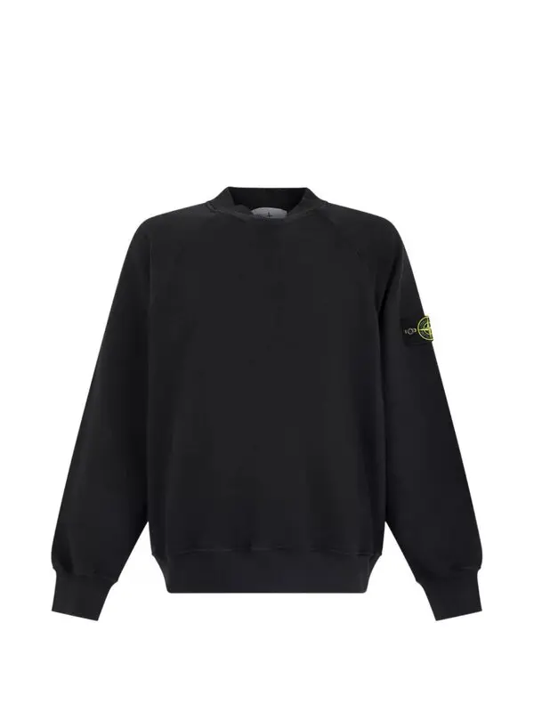 Stone Island 6100053 Tubular Cotton Fleece Sweatshirt - Black