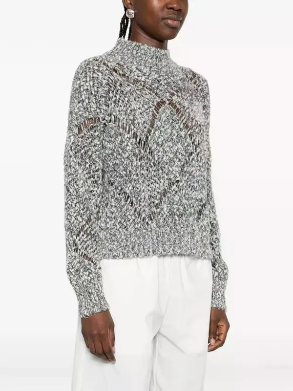 Antonelli Firenze Sequin-embellished Open-knit Sweater