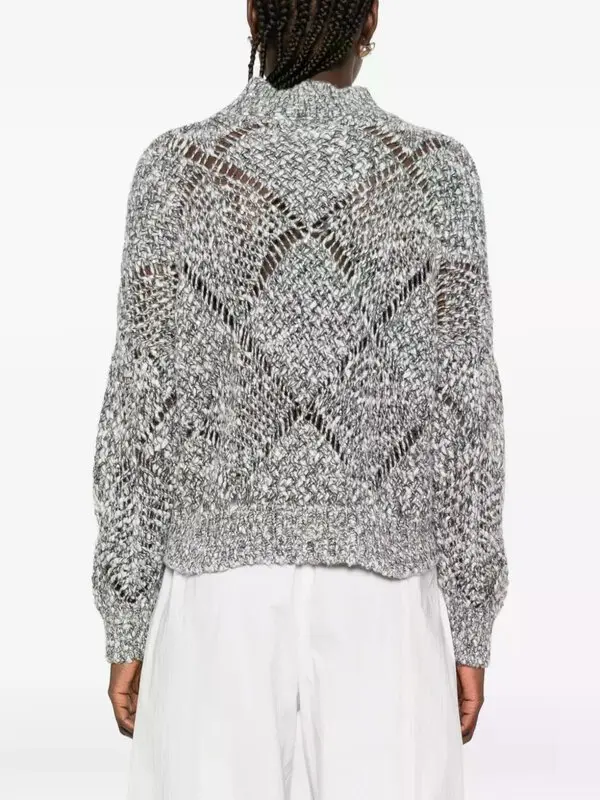 Antonelli Firenze Sequin-embellished Open-knit Sweater