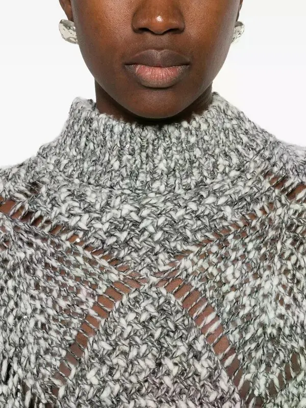 Antonelli Firenze Sequin-embellished Open-knit Sweater