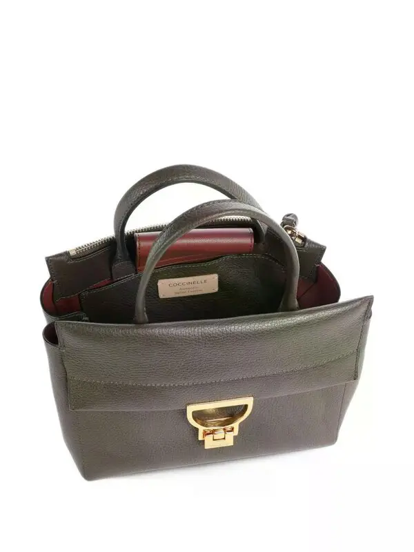 COCCINELLE Arlettis Pebbled-leather Tote Bag - Grey