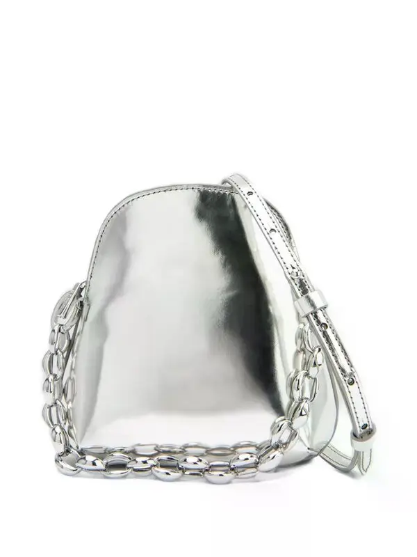 By Far Koko Metallic-leather Top-handle Crossbody Bag
