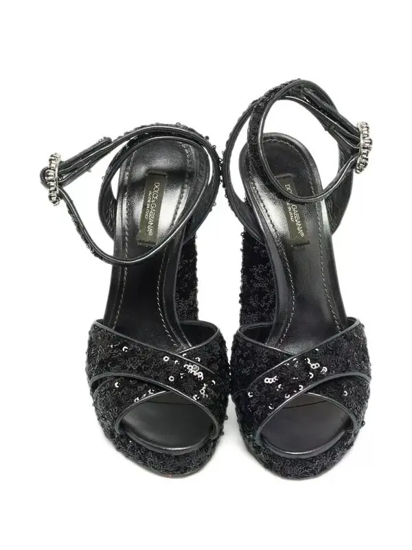 Dolce & Gabbana Sequined Ankle-strap Sandals