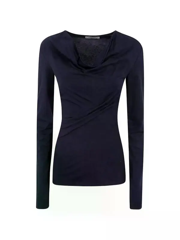 Paloma Wool Junco Cowl-neck Draped Top - Blue