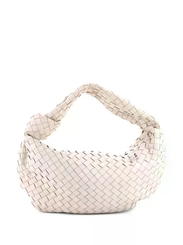Bottega Veneta Bv Jodie Intrecciato Nappa Medium Hobo Bag - White