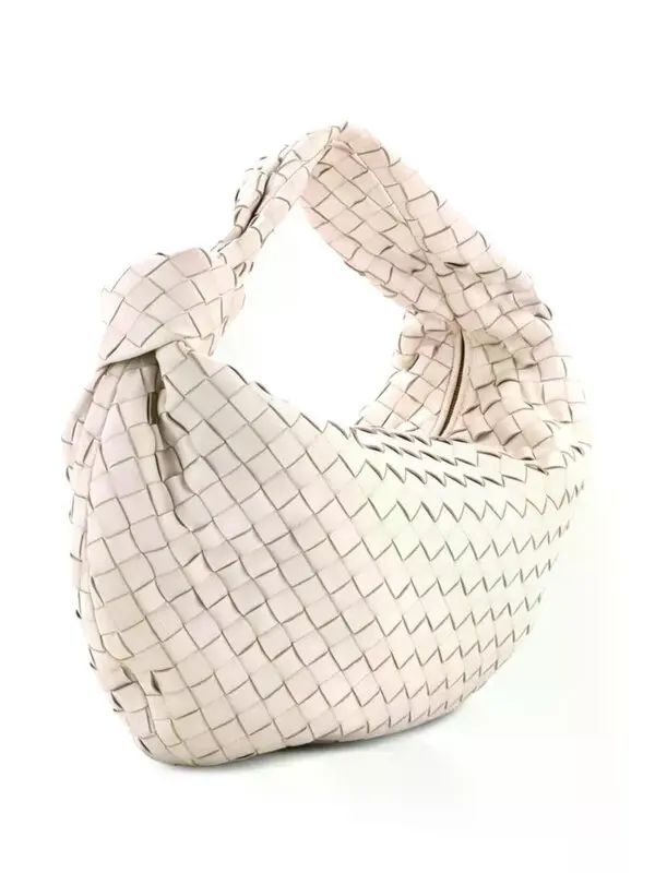 Bottega Veneta Bv Jodie Intrecciato Nappa Medium Hobo Bag - White