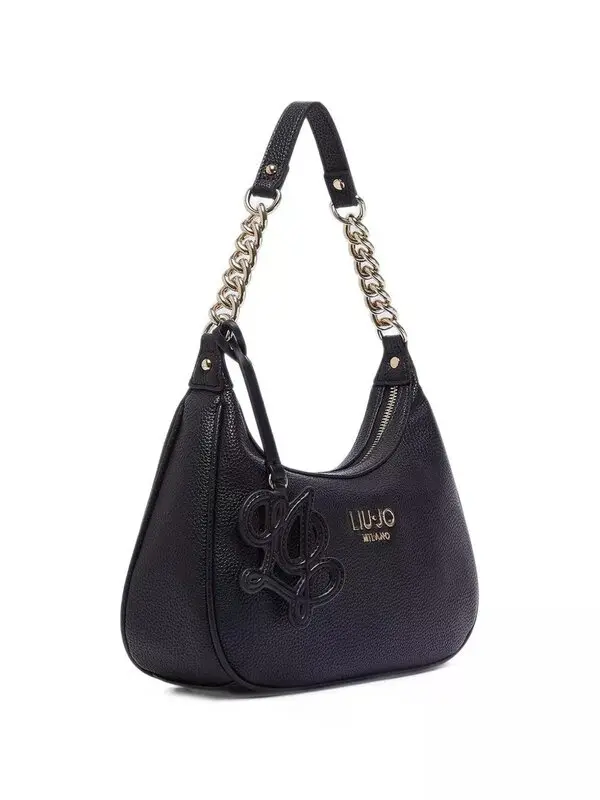 Liu Jo Logo-plaque Chain-link Shoulder Bag - Black