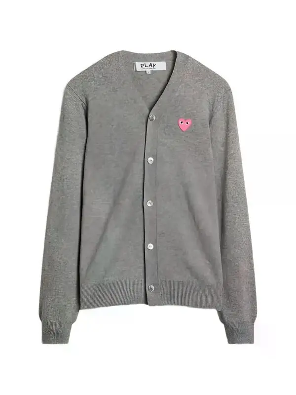 PLAY Logo-patch V-neck Cardigan - Grey