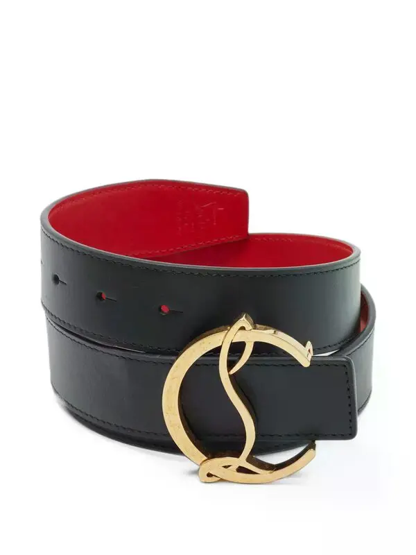 CHRISTIAN LOUBOUTIN Cl Logo Buckle Belt - Black