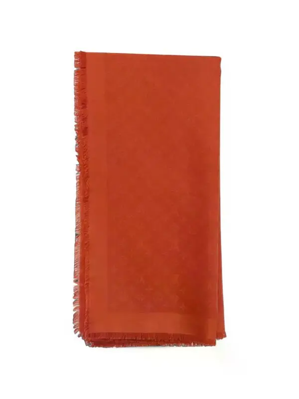 LOUIS VUITTON Monogram Fringed Scarf - Orange