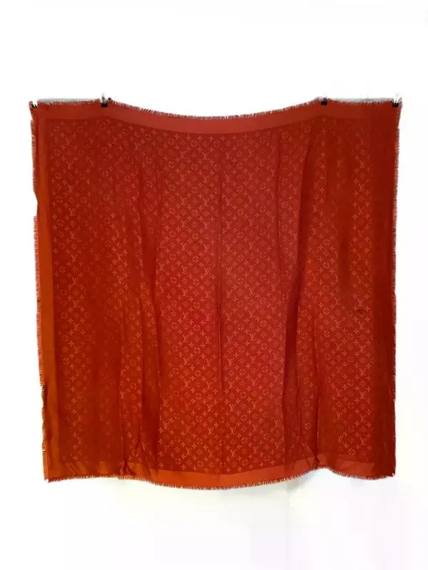 LOUIS VUITTON Monogram Fringed Scarf
