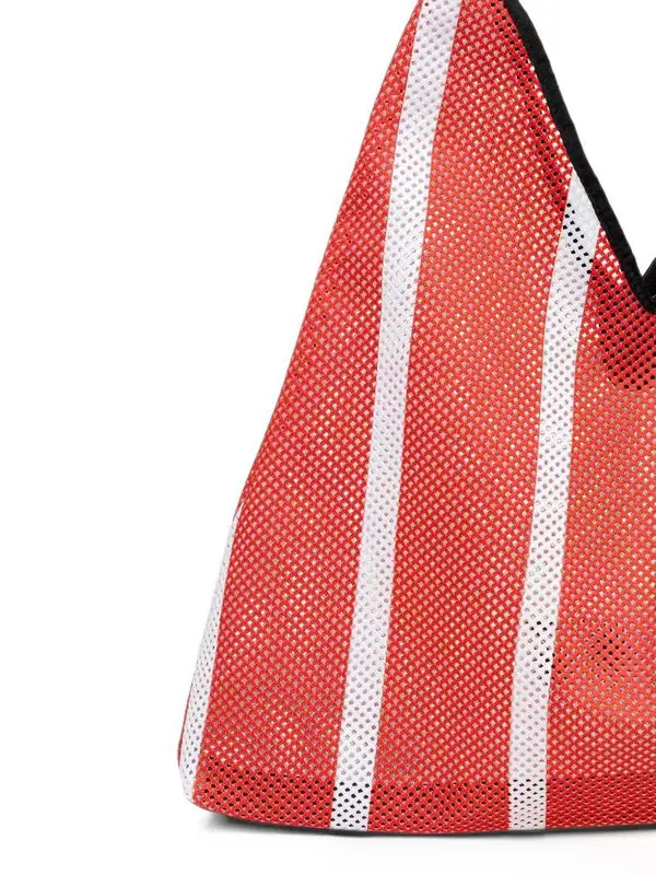 Karl Lagerfeld Striped Mesh Tote Bag