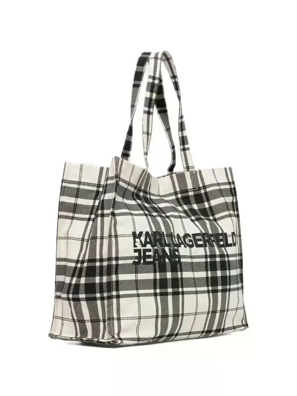 Karl Lagerfeld Check Logo-print Tote Bag