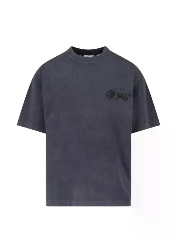 Off-White Logo-embroidered T-shirt - Grey