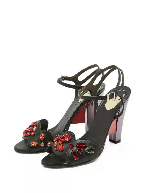 Fendi Crystal-embellished Ankle-strap Sandals