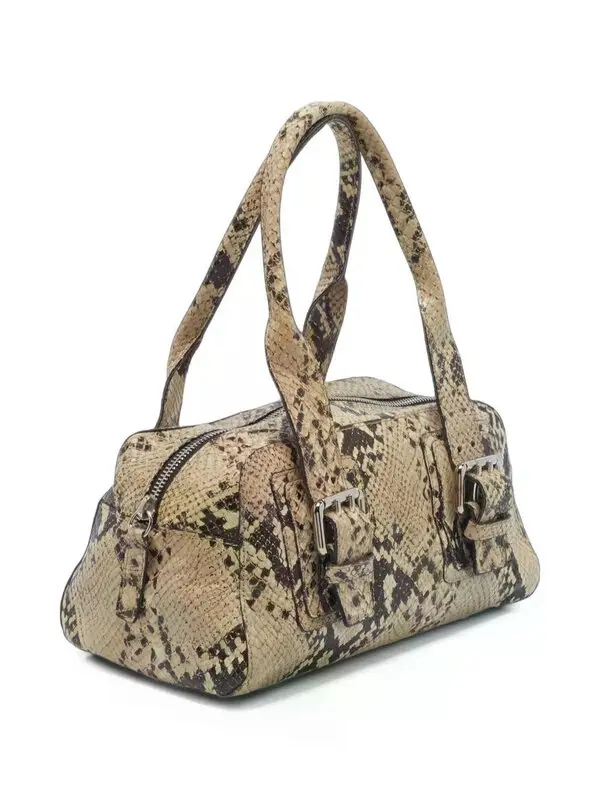 Furla Buckle Python-embossed Tote Bag