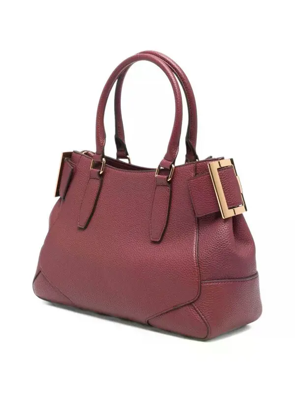 Moschino Logo-plaque Grained-effect Tote Bag
