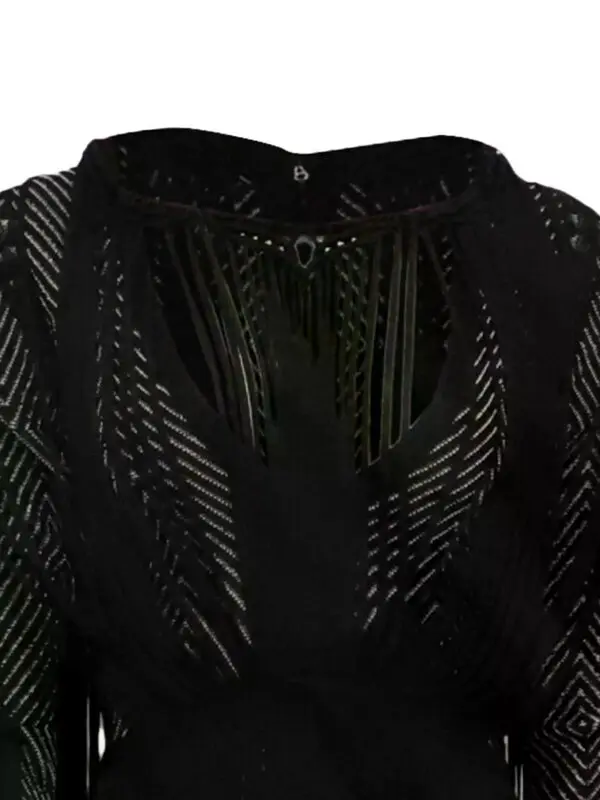 Herve Leger Fringed Long-sleeve Dress