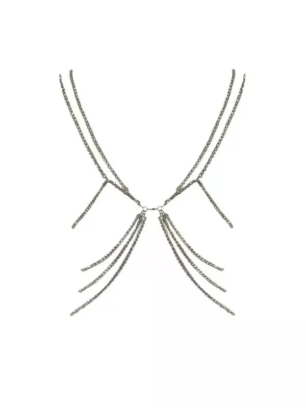Patrizia Pepe Rhinestone-embellished Chain Bra