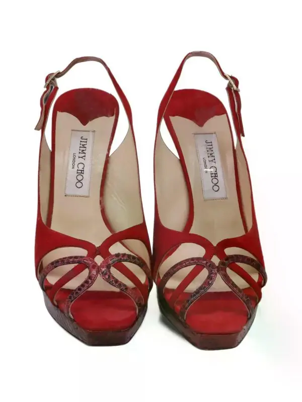 JIMMY CHOO 2020s Snakeskin-effect Slingback Sandals