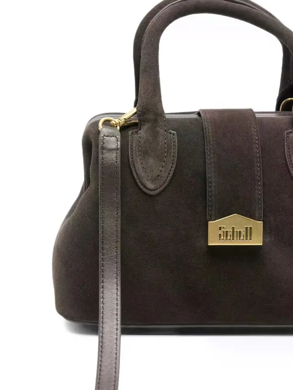 SCHELL Small Doctor Logo-plaque Suede Tote Bag