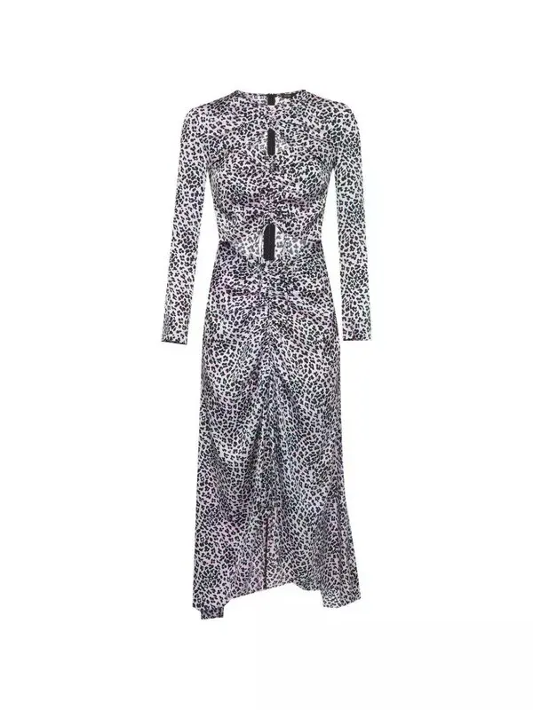 Maje Leopard-pattern Cut-out Midi Dress