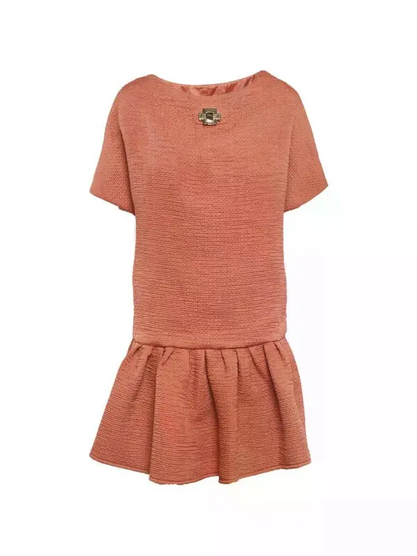 Elisabetta Franchi Seersucker Peplum Blouse - Pink