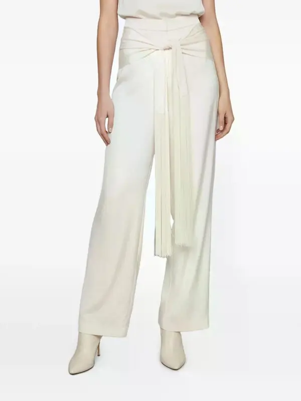 Stella McCartney Fringed High-waist Trousers - Neutrals