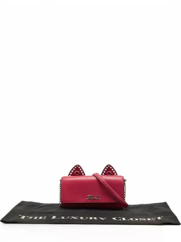 Karl Lagerfeld K/rocky Choupette Leather Crossbody Bag - Red