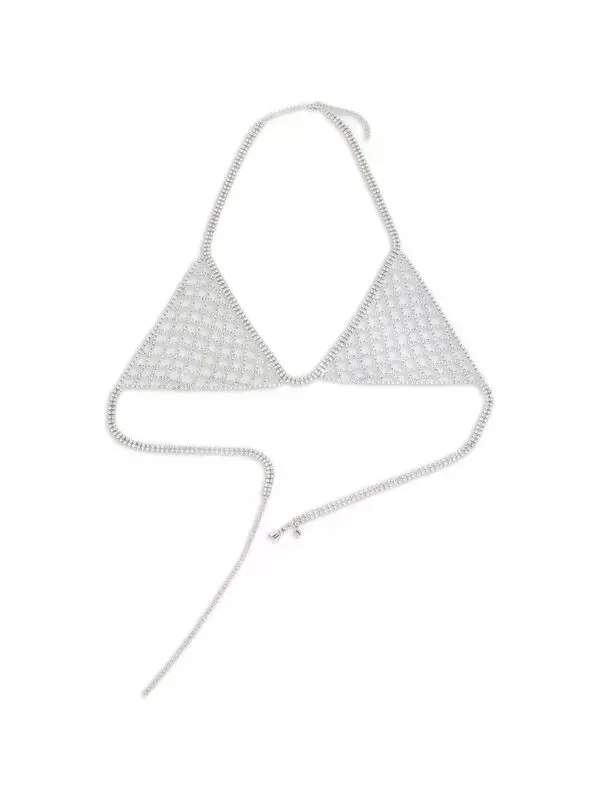 Patrizia Pepe Rhinestone-embellished Bra - Silver
