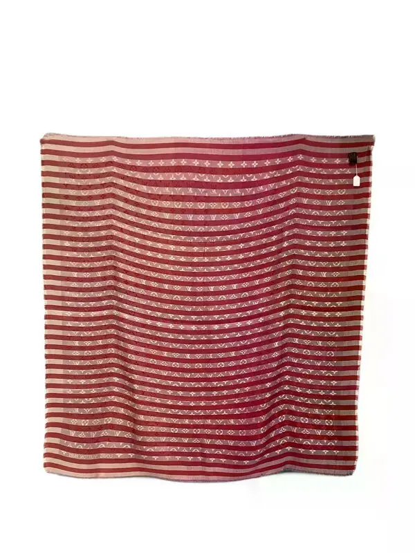 LOUIS VUITTON Striped Monogram Scarf - Red