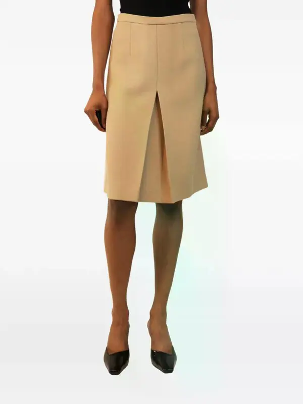 Miu Miu Inverted Box-pleat Mini Skirt - Neutrals